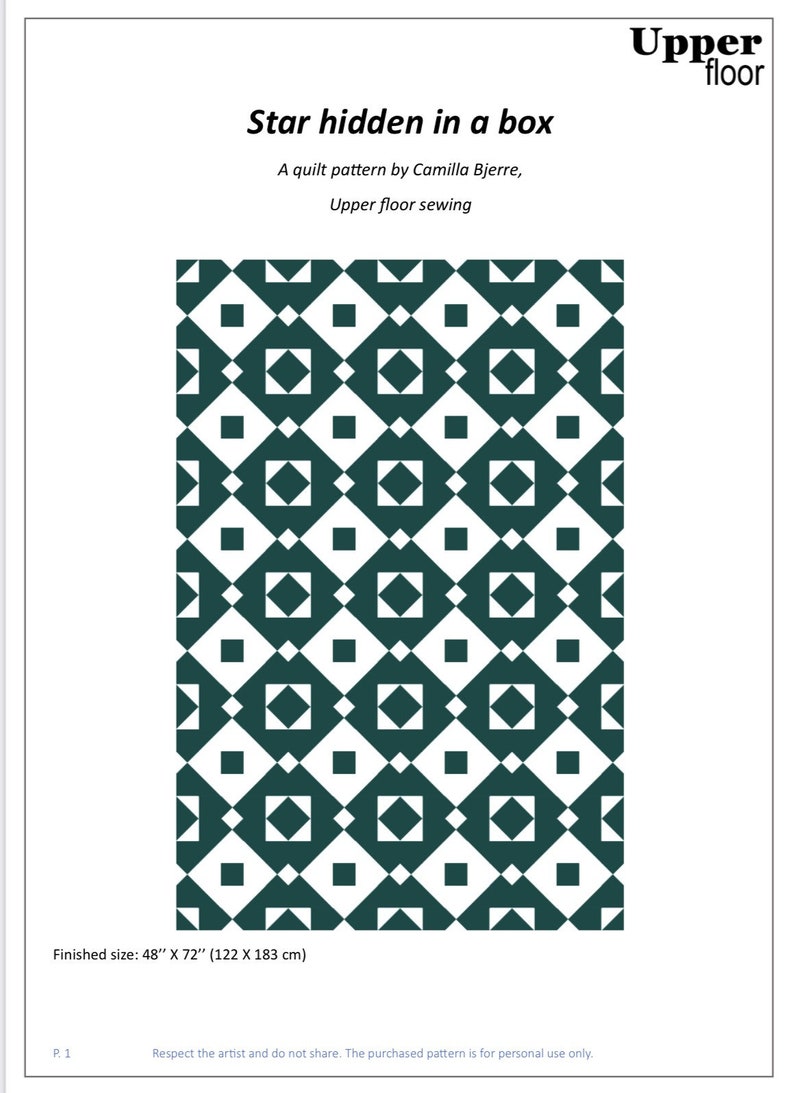 Quilt Pattern - Star Hidden in a Box - Etsy