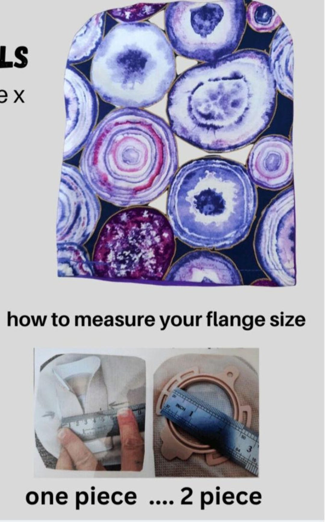Purple Swirls Stoma Bag Cover. 3 Flange X 8 Length. Fully Lined Open ...