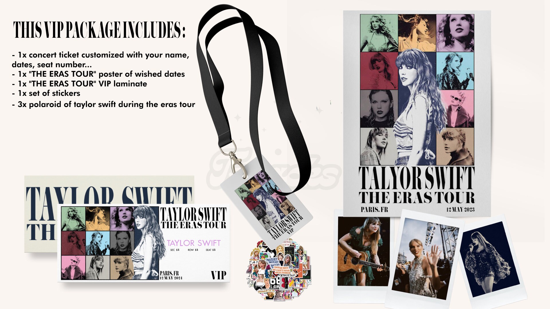 Custom VIP pack "The Eras Tour", Taylor [PRE-ORDER] sold by Kelly Kilde ...