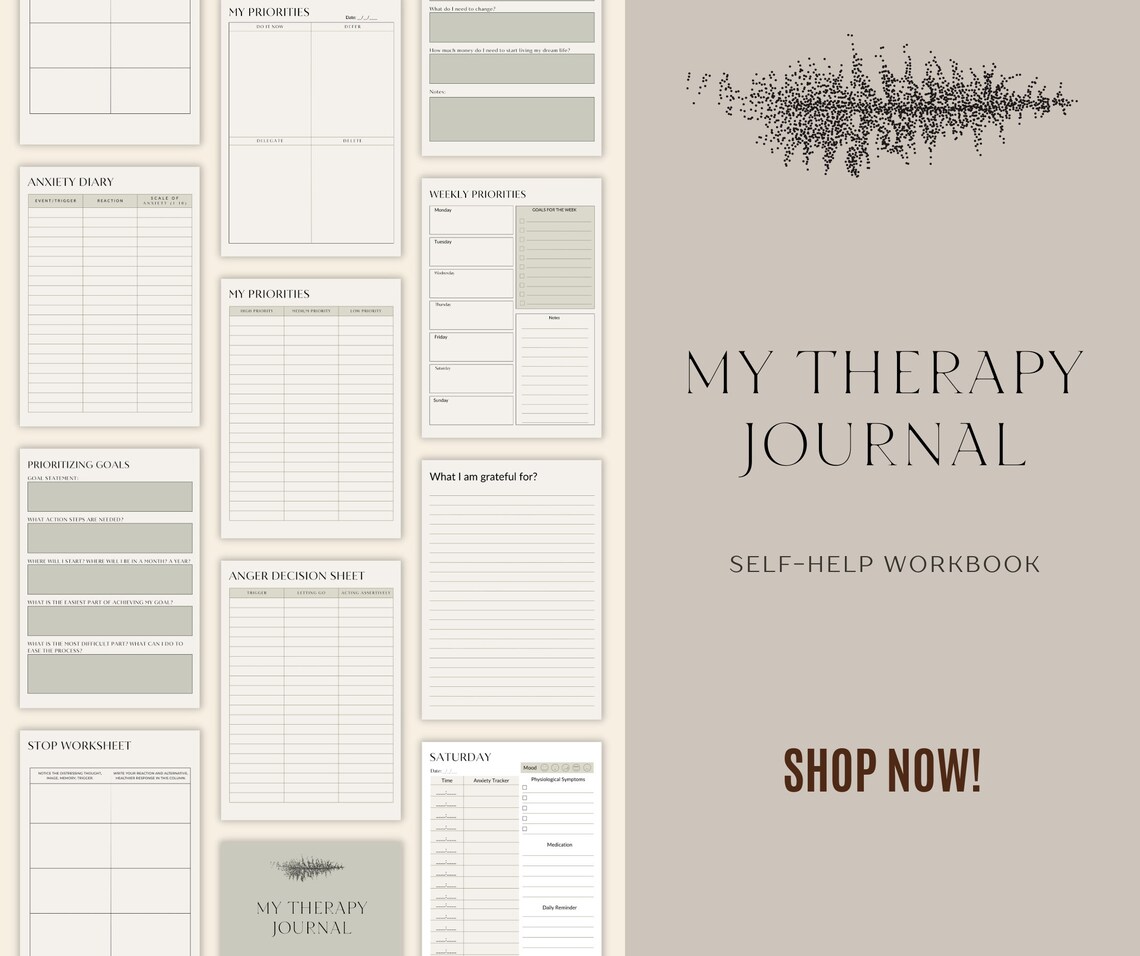 Therapy Journal Pages | Printable Therapy Journal Pdf | Instant ...