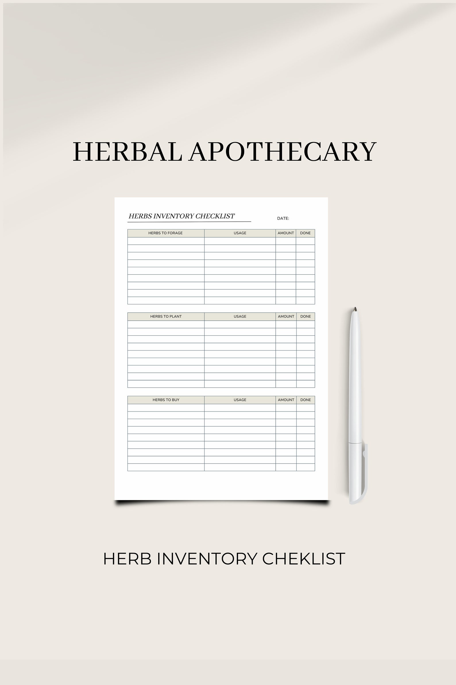 Herbal Journal Pages | Printable Herb Planner Pdf | Herb Template Pdf ...