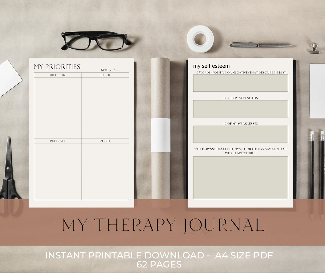 Therapy Journal Pages | Printable Therapy Journal Pdf | Instant ...