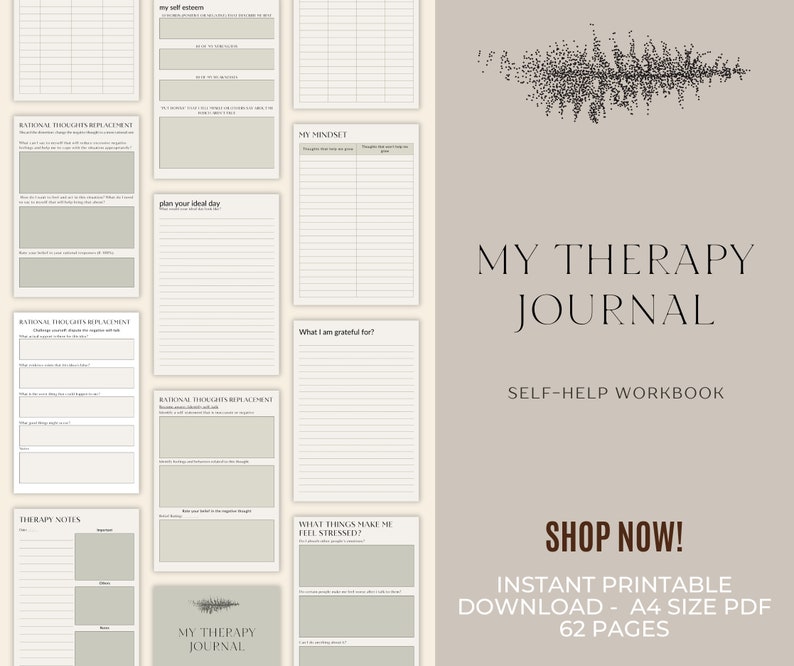 Therapy Journal Pages | Printable Therapy Journal Pdf | Instant ...