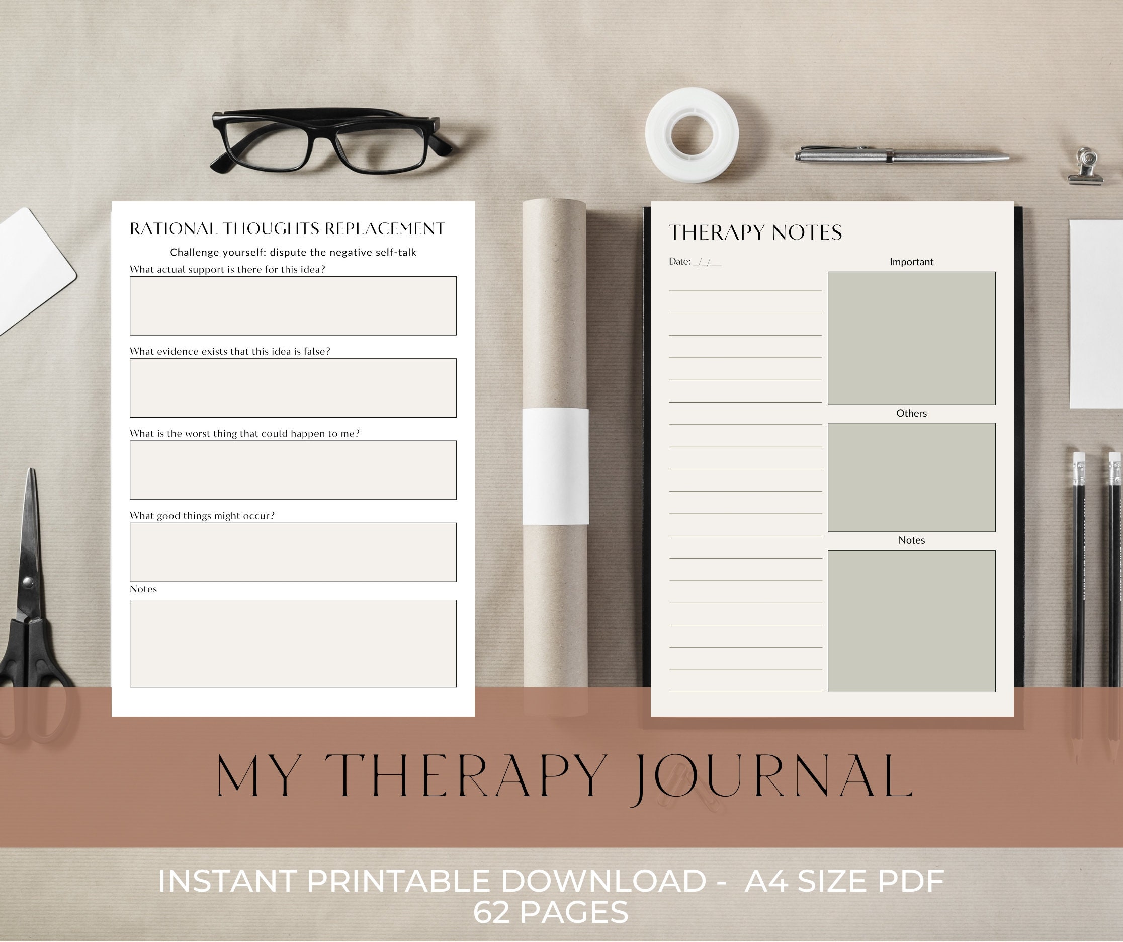 Therapy Journal Pages | Printable Therapy Journal Pdf | Instant ...