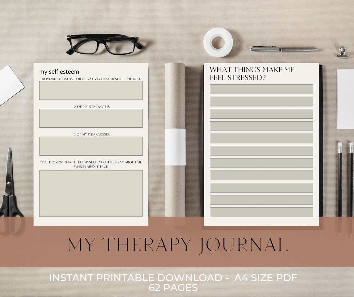 Therapy Journal Pages | Printable Therapy Journal Pdf | Instant ...