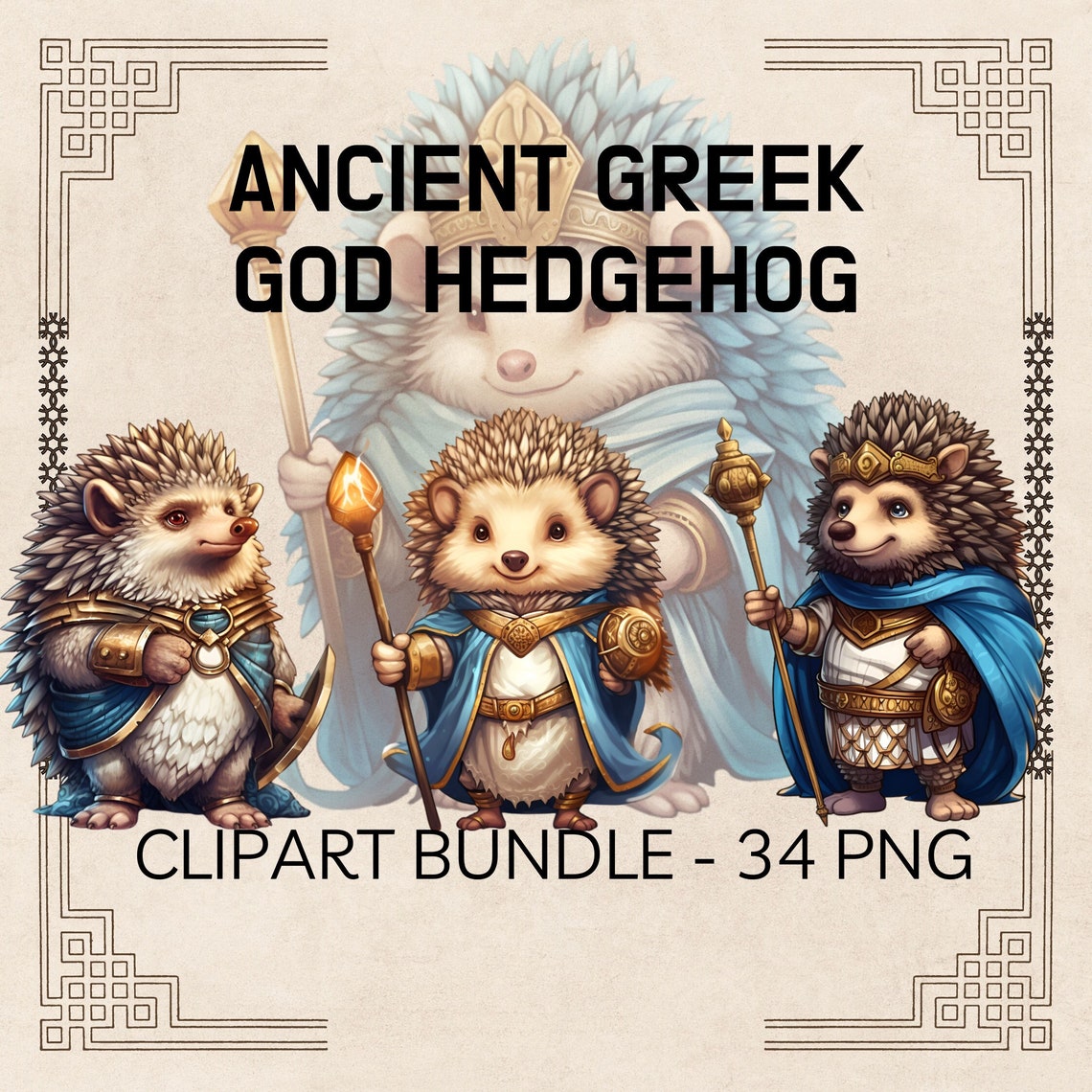 Ancient Greek God Hedgehog CLIPART Digital Stickers Bundle - Etsy