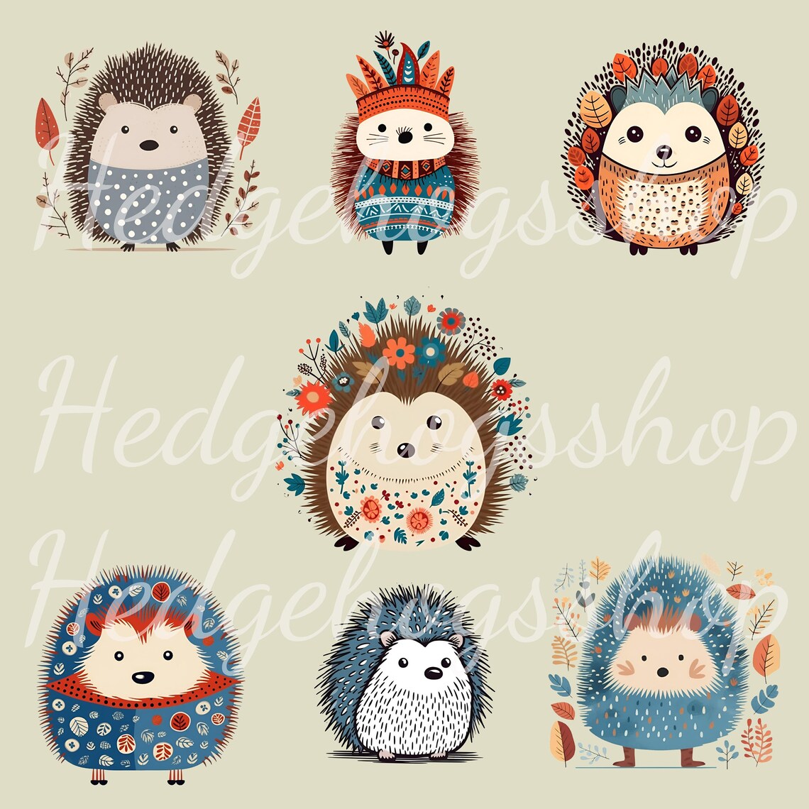 21 PNG Hedgehog Clipart Bundle for Sublimation, Doodle Hedgehog Clipart ...