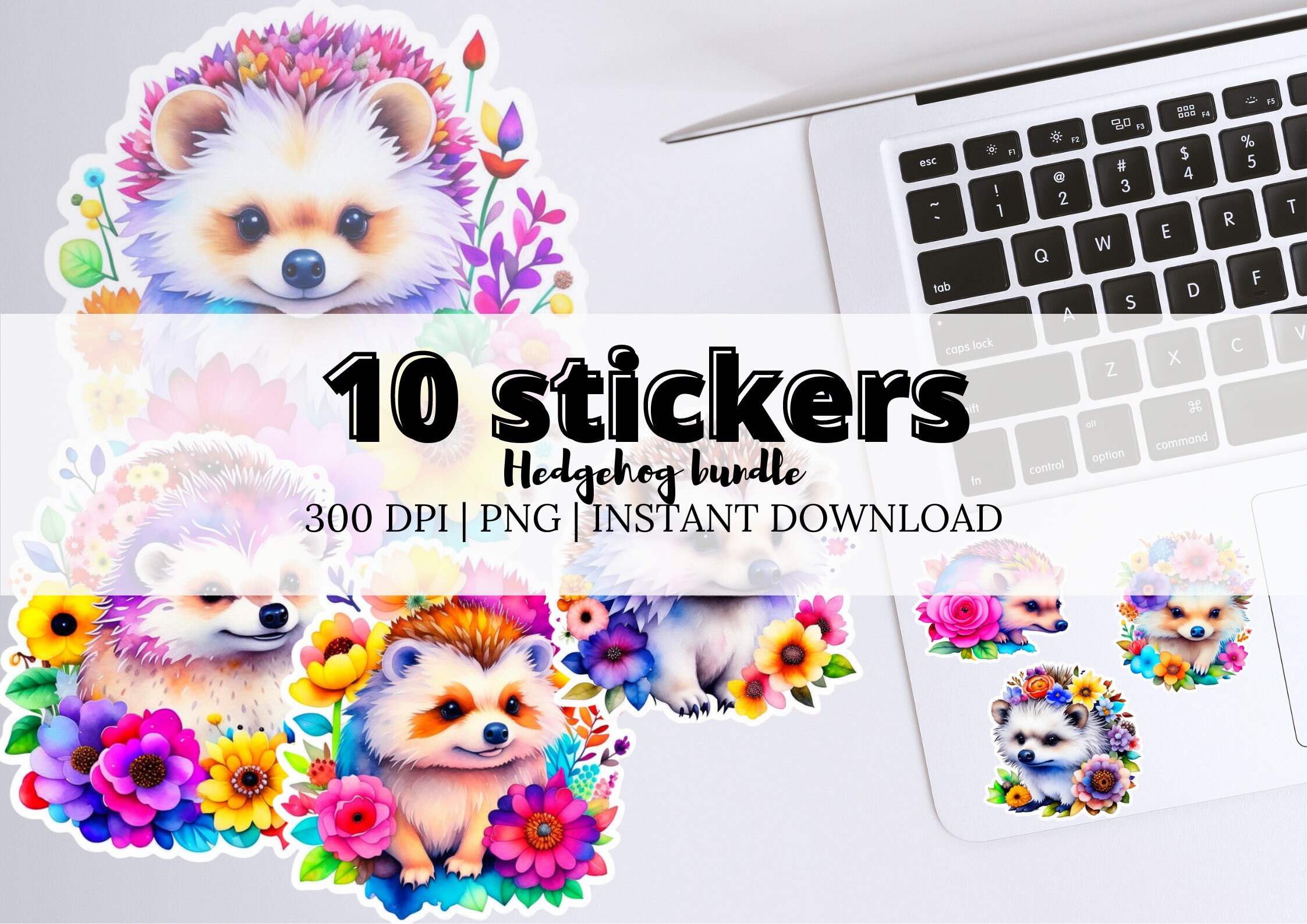 Cute Hedgehog Stickers Printable Digital Download Hedgehog Printable ...