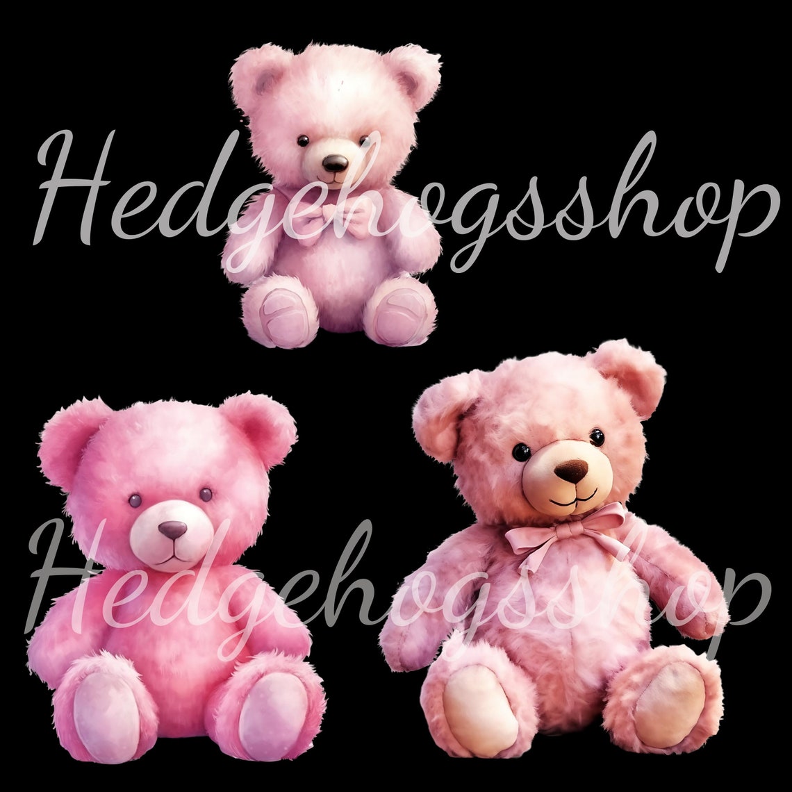 Pink Teddy Bears Clipart Bundle Baby Bear Teddy Bear Digital - Etsy
