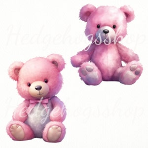 Pink Teddy Bears Clipart Bundle Baby Bear Teddy Bear Digital - Etsy