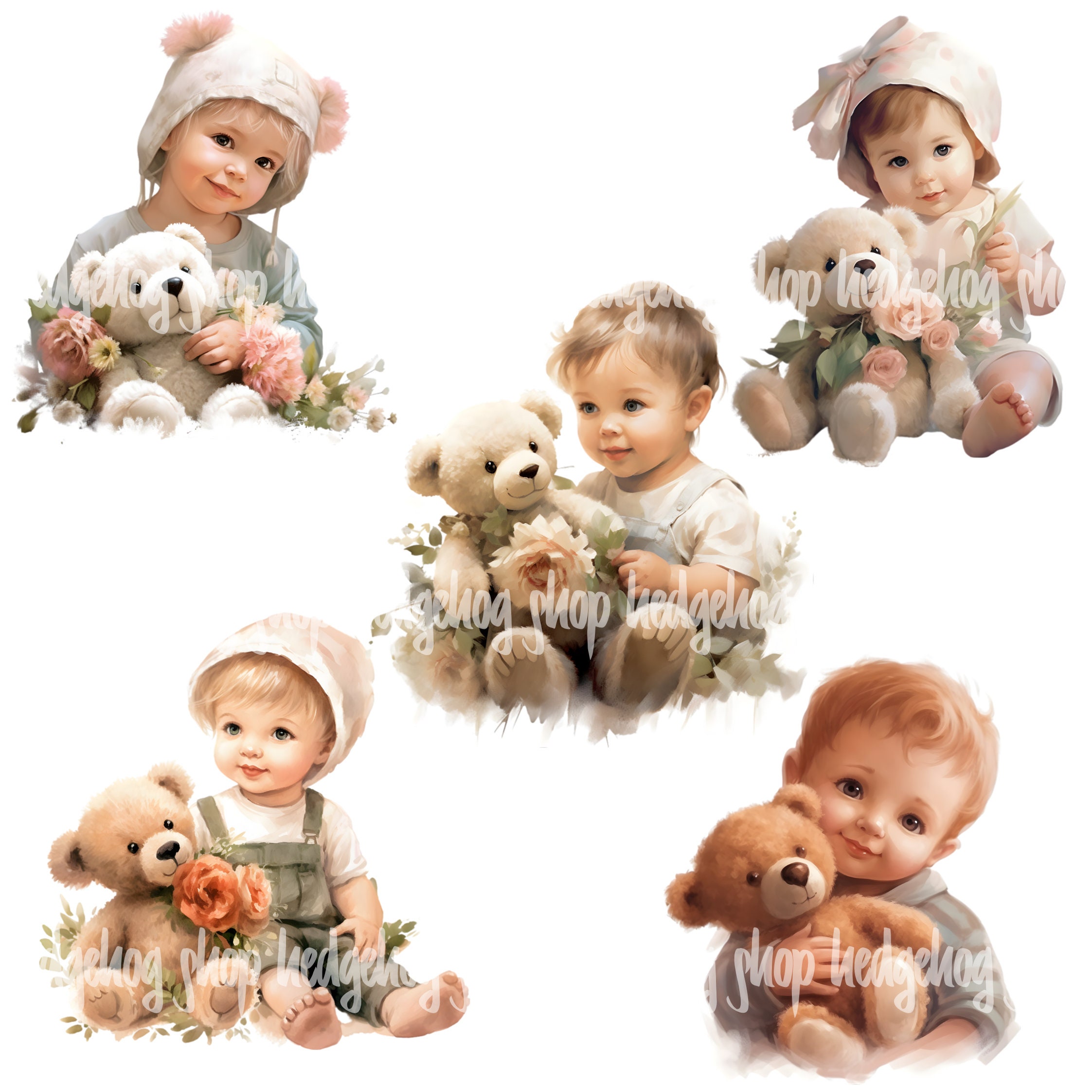 Kids With TEDDY BEAR Clipart 13 PNG Bundle, Kids Clipart, Clipart Teddy ...