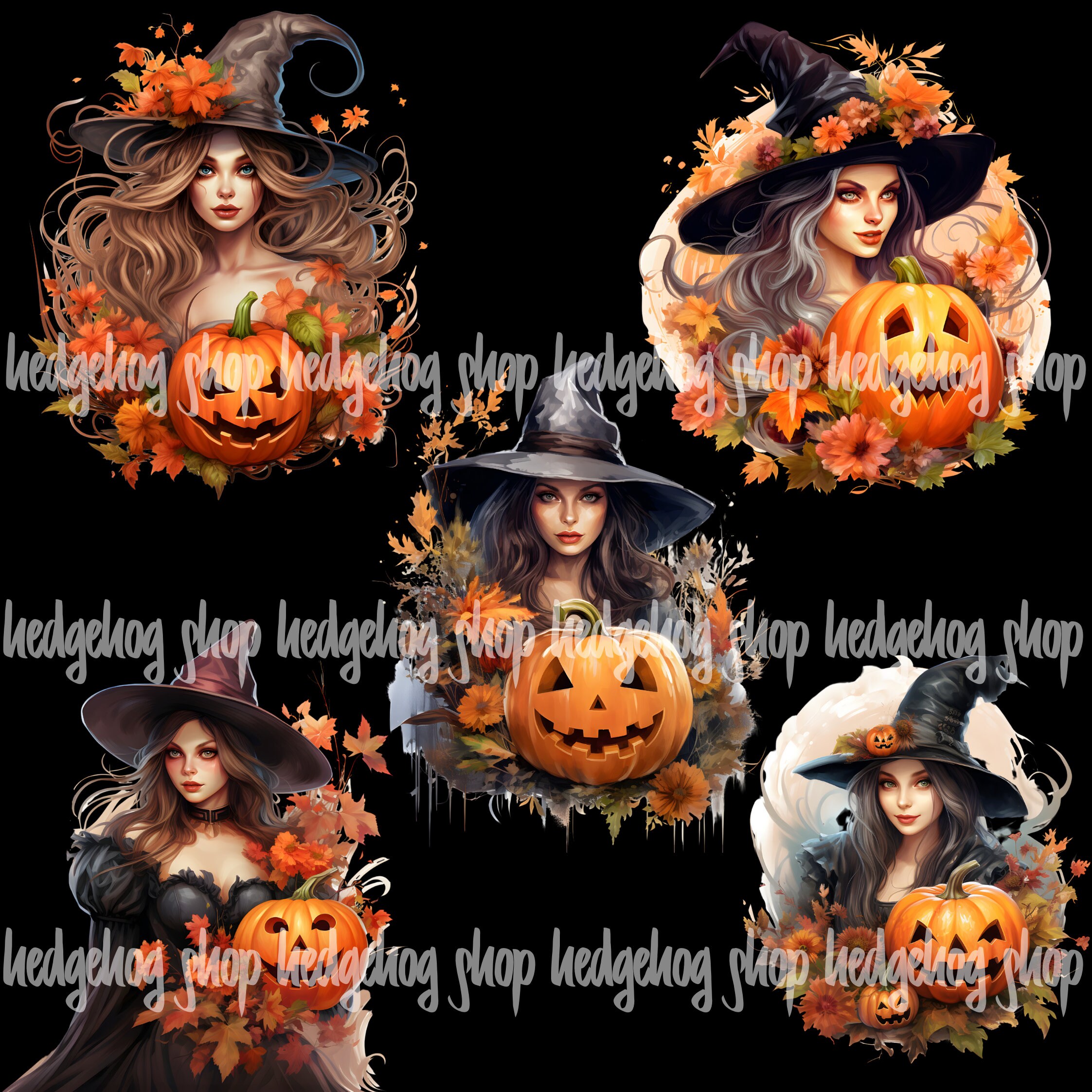 10 Halloween Witches Clipart Bundle, High Quality Design for ...