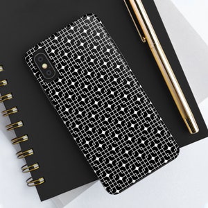 Black Symmetric Line Design (3) Tough Hard Phone Case Cover iPhone 15 ...