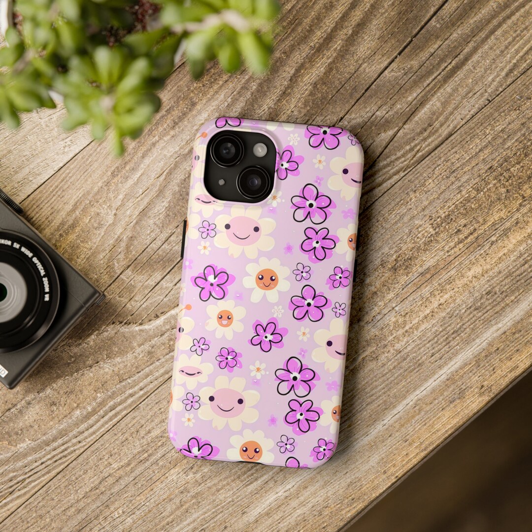 P2017-01 Kawaii Cute Pink Spring Floral Flower Tough Hard Phone Case ...