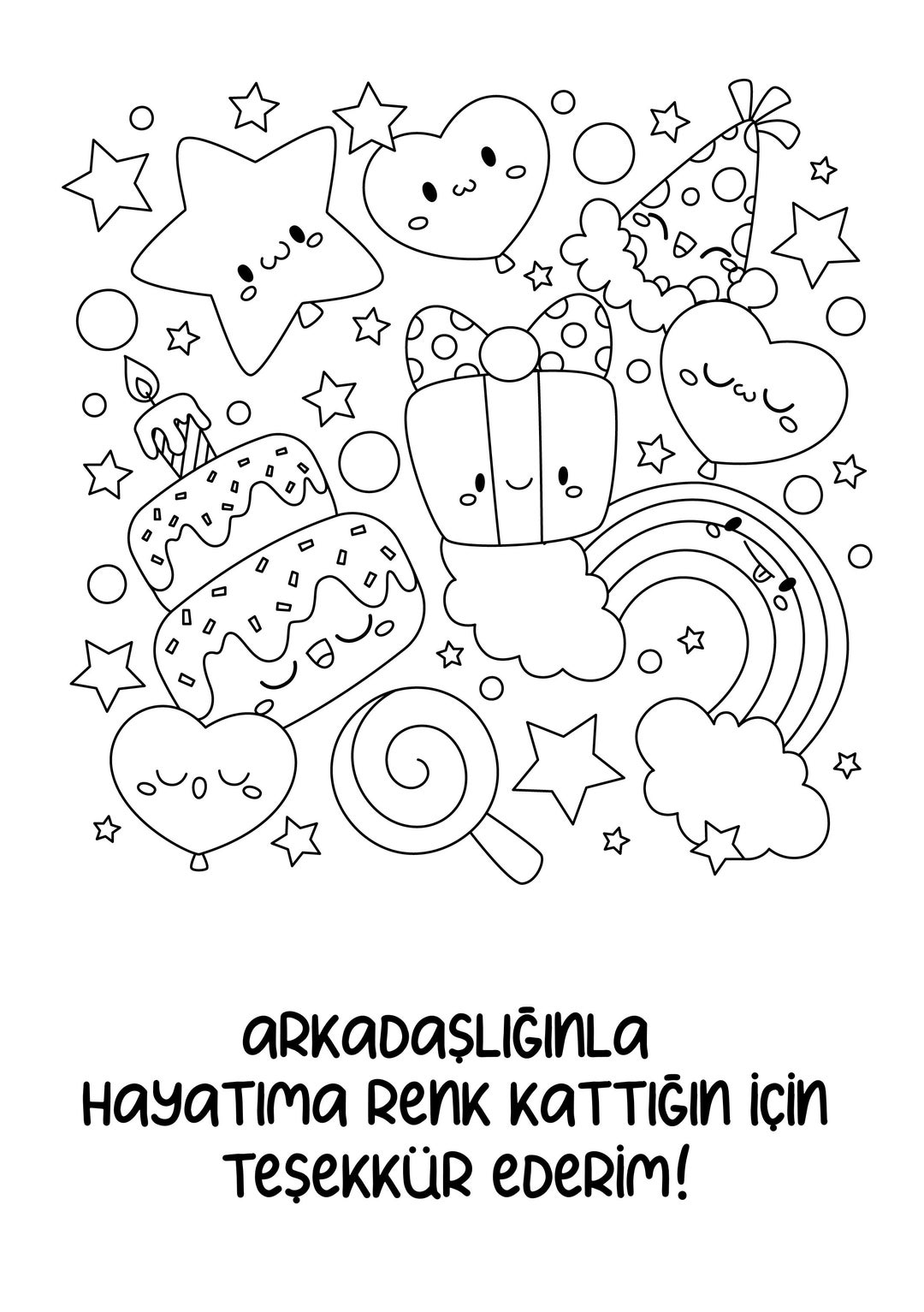 Coloring Page-kids Birthday Party - Etsy