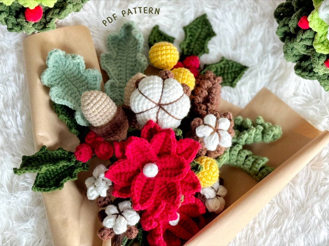 Christmas Flower Bouquet Crochet Pattern (PDF Pattern) - Etsy