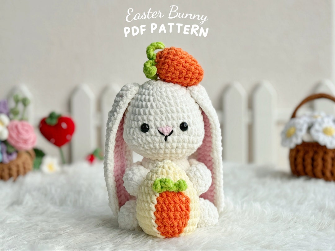 Bunny Carrot Eggs Pattern, Bunny Crochet Pattern, Easter Day Crochet ...