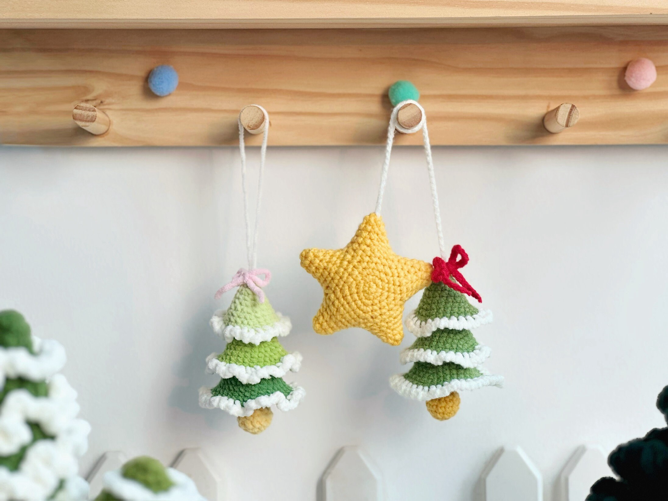 Christmas Car Hanging Crochet Pattern: Pine Tree & Star (PDF Pattern ...