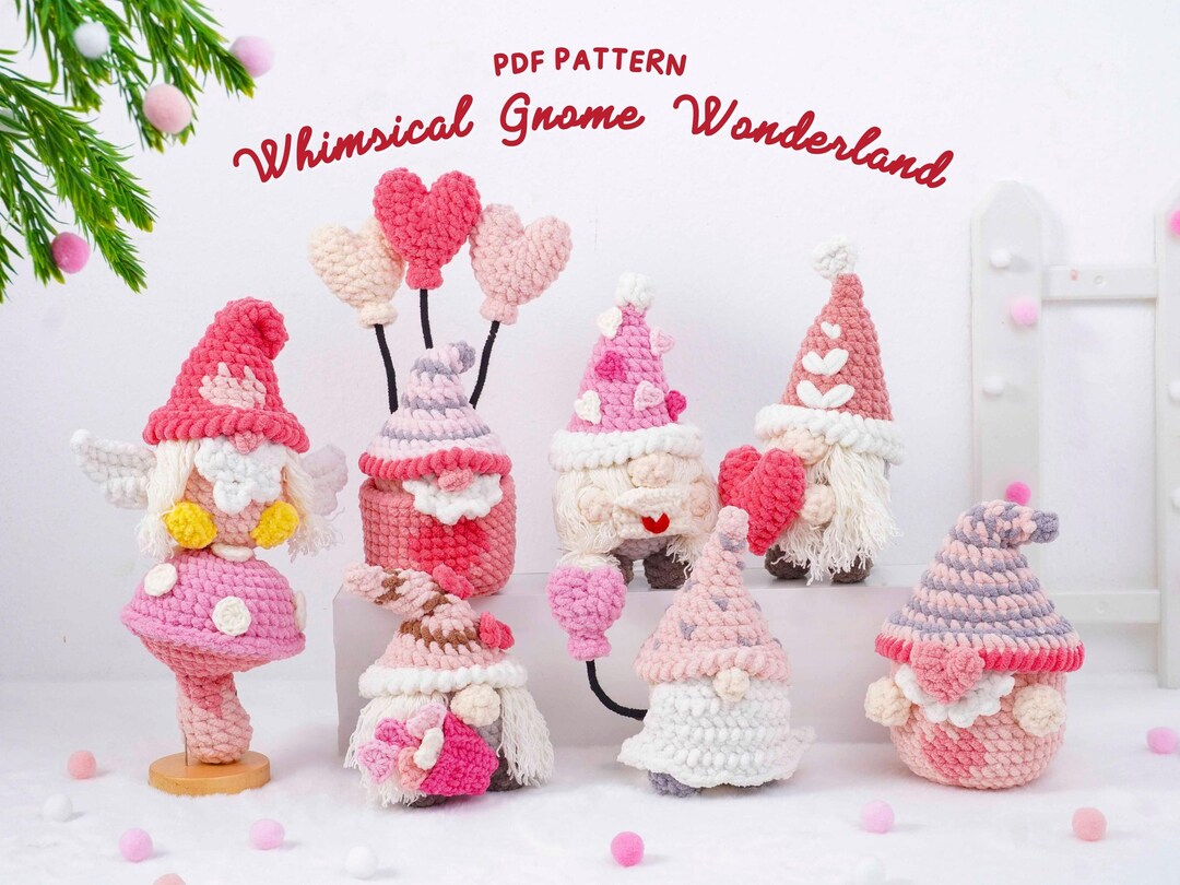 Whimsical Gnome Wonderland Crochet Patterns Bundle, Lovely Gnome Girl ...