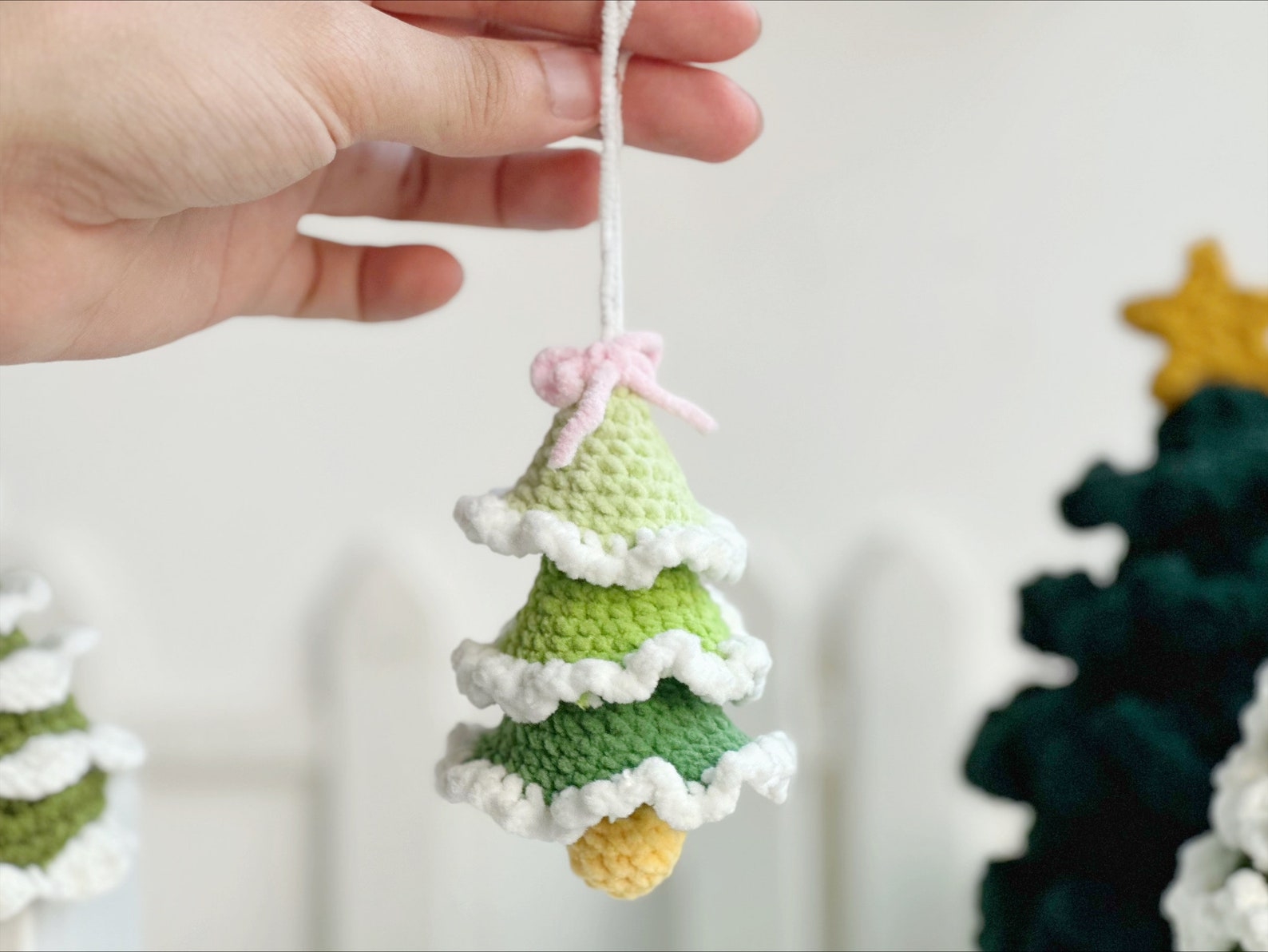 Christmas Car Hanging Crochet Pattern: Pine Tree & Star (PDF Pattern ...