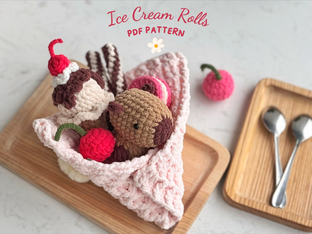 Ice Cream Roll Crochet Pattern: Capybara & Oreo (PDF Pattern) - Etsy