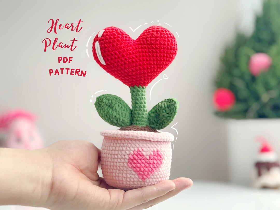 Heart Plant Crochet Pattern: Valentine's Day Amigurumi (PDF Pattern) - Etsy