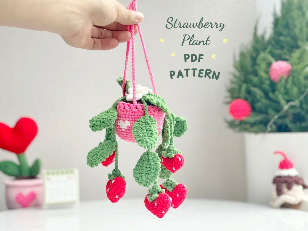 Strawberry Plant Car Hanging Crochet Pattern (PDF Pattern) - Etsy