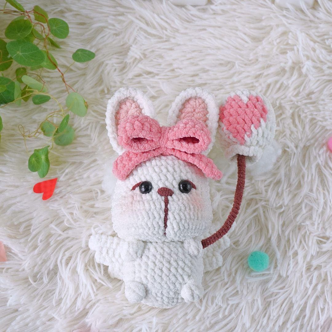 Balloon Bunny Crochet Pattern: Amigurumi Rabbit, Easter Ornament (PDF ...