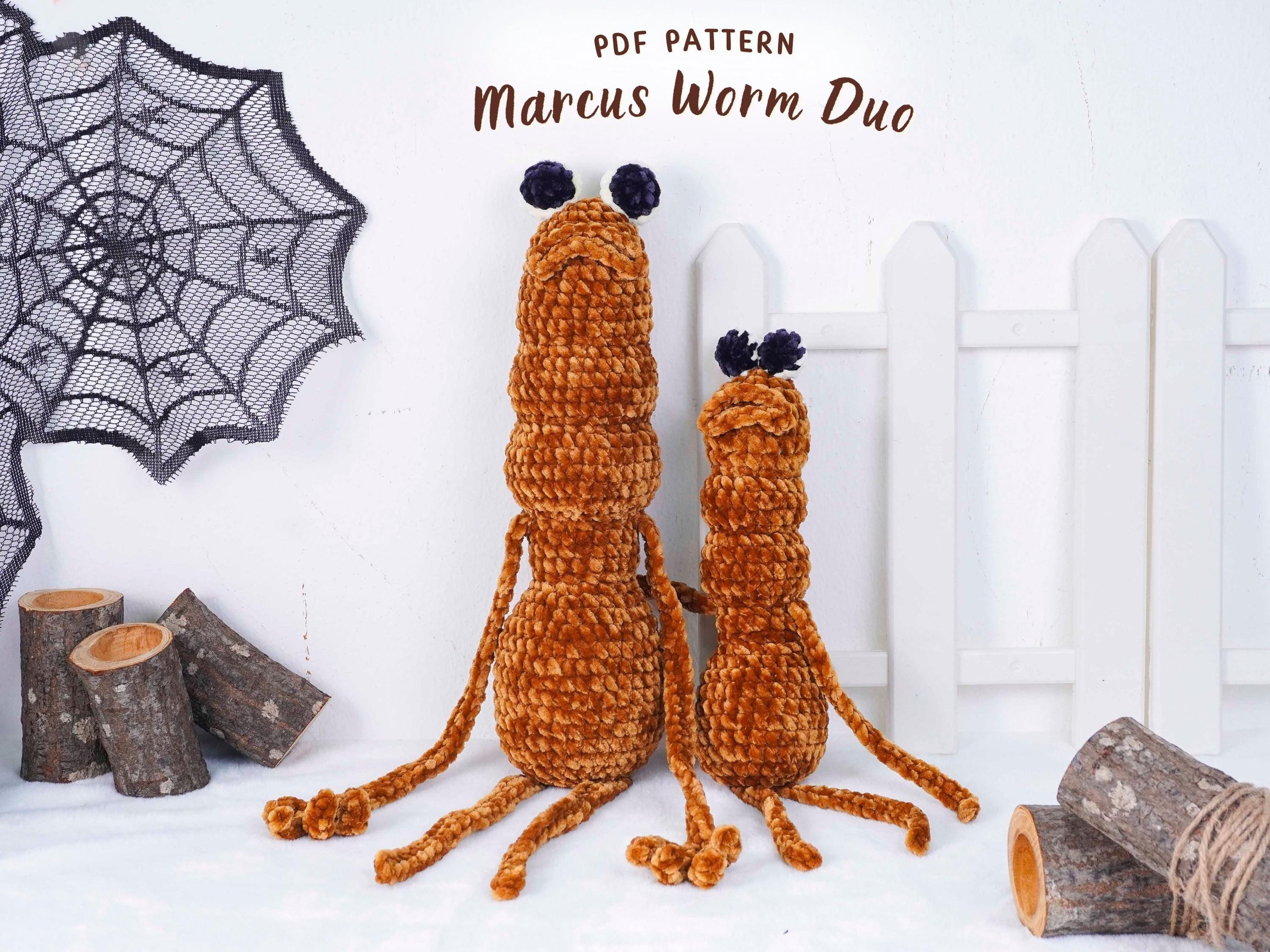 Marcus Worm Crochet Patterns Bundle, Marcus the Worm Pattern, Mini Worm ...