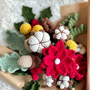 Christmas Flower Bouquet Crochet Pattern (PDF Pattern) - Etsy