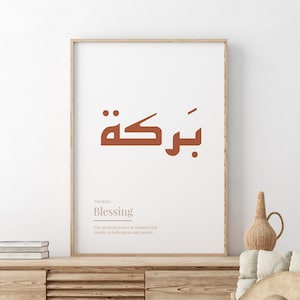 Barakah Blessing Arabic Definition Print / Definition Wall Art / Arabic ...