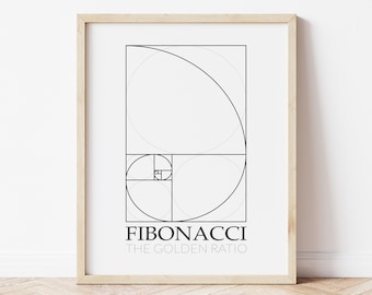 Golden Ratio Wall Art Print Fibonacci Spiral Poster - Etsy