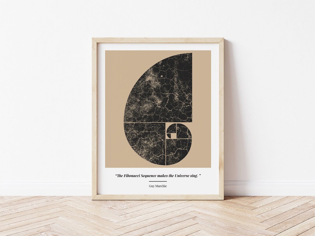 Golden Ratio Quote Print - Fibonacci Spiral Poster - Fibonacci Sequence ...