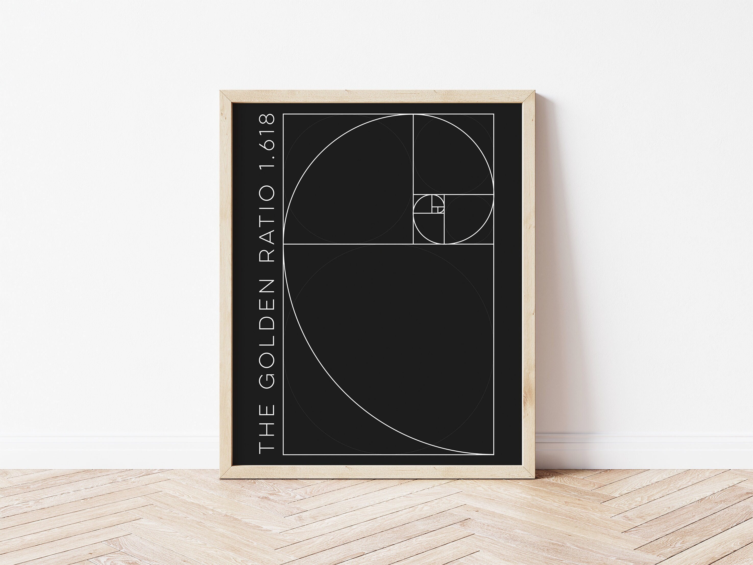 Golden Ratio Print, Fibonacci Spiral Poster, Fibonacci Sequence Wall ...