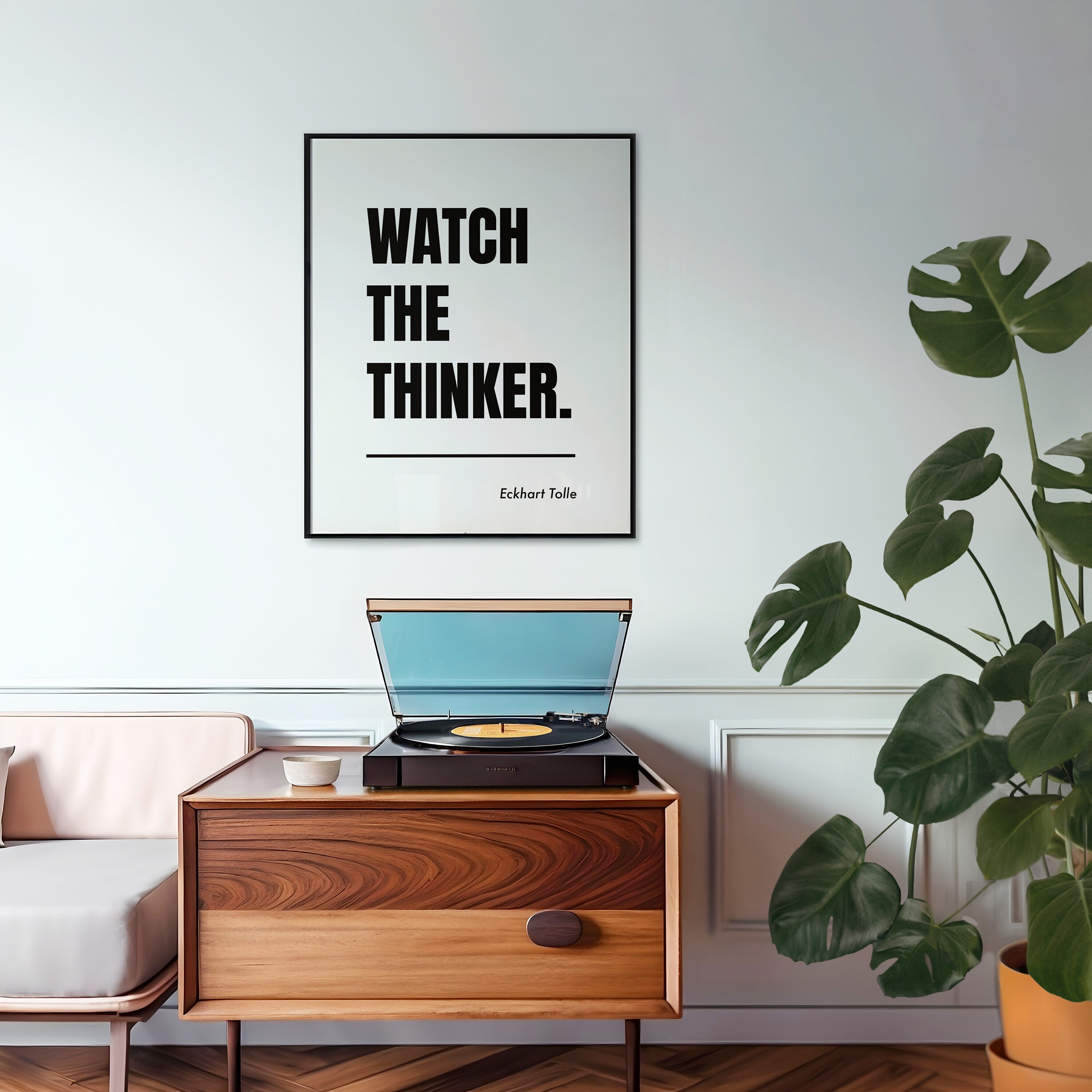 Eckhart Tolle Quote Print, Minimalist Wall Art, Bedroom Quote Art ...