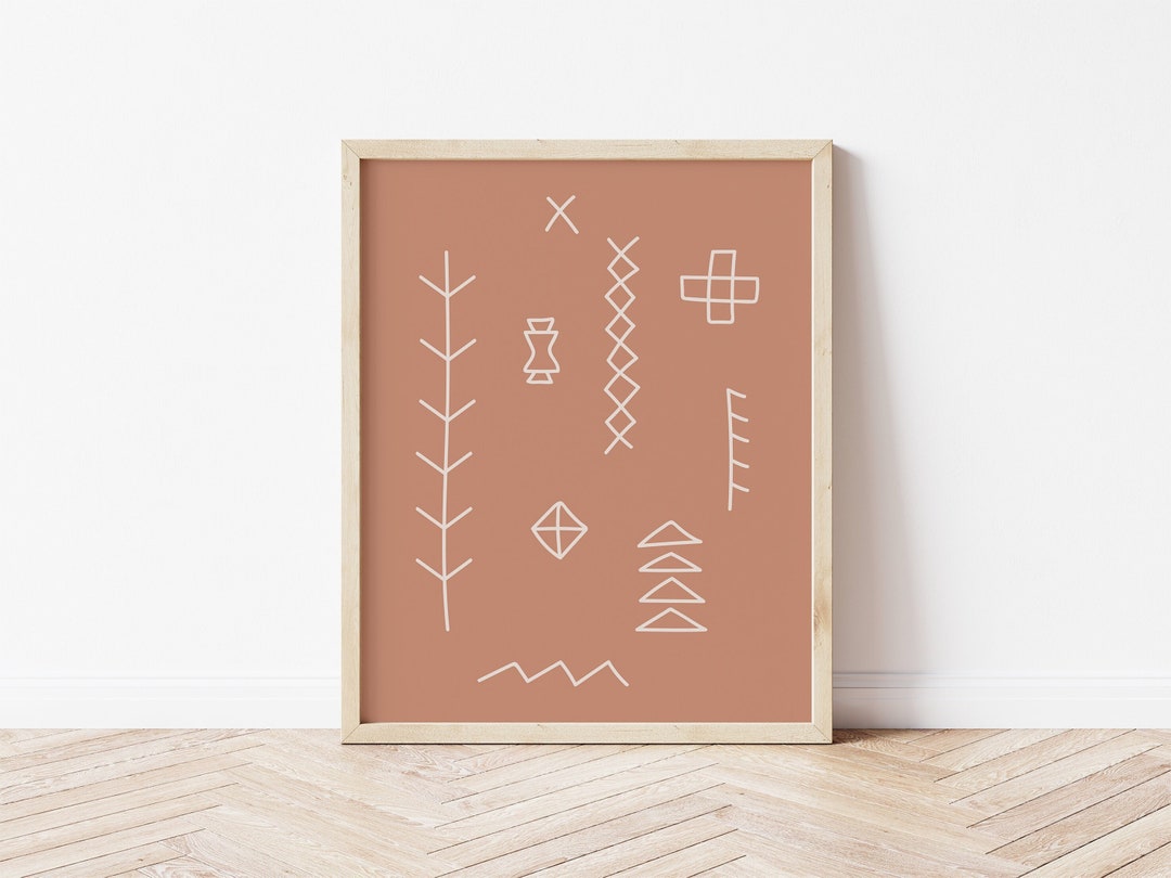 Berber Symbol Print / Printable Wall Art / Terracotta Moroccan Art ...