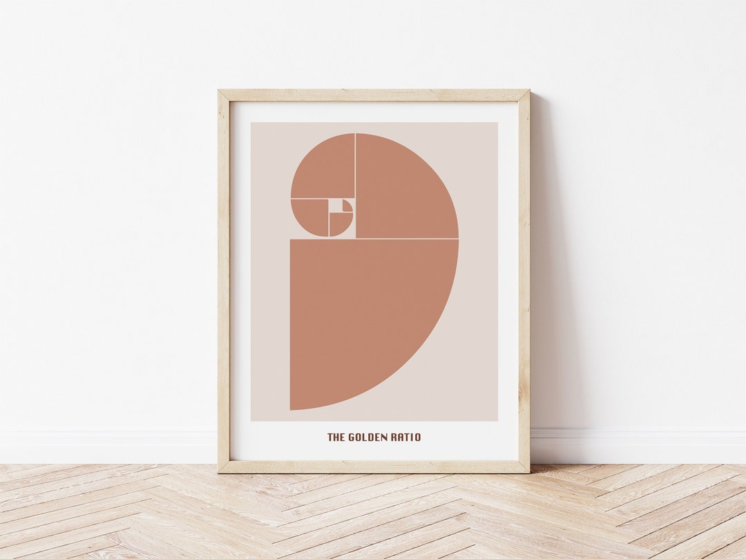 Golden Ratio Print, Fibonacci Spiral Poster, Fibonacci Sequence Wall ...