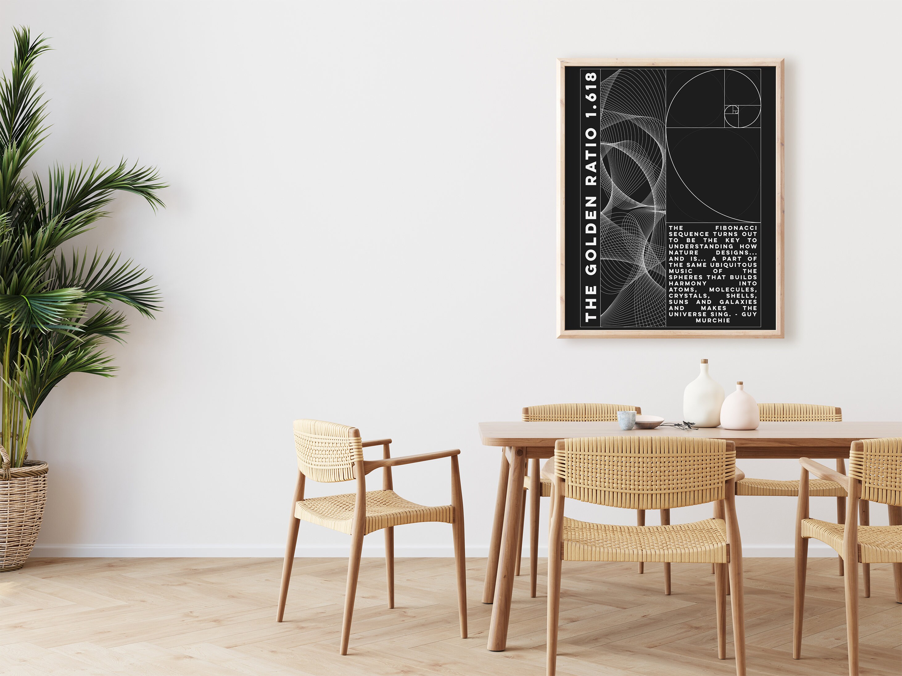 Golden Ratio Print, Fibonacci Spiral Poster, Fibonacci Sequence Wall ...