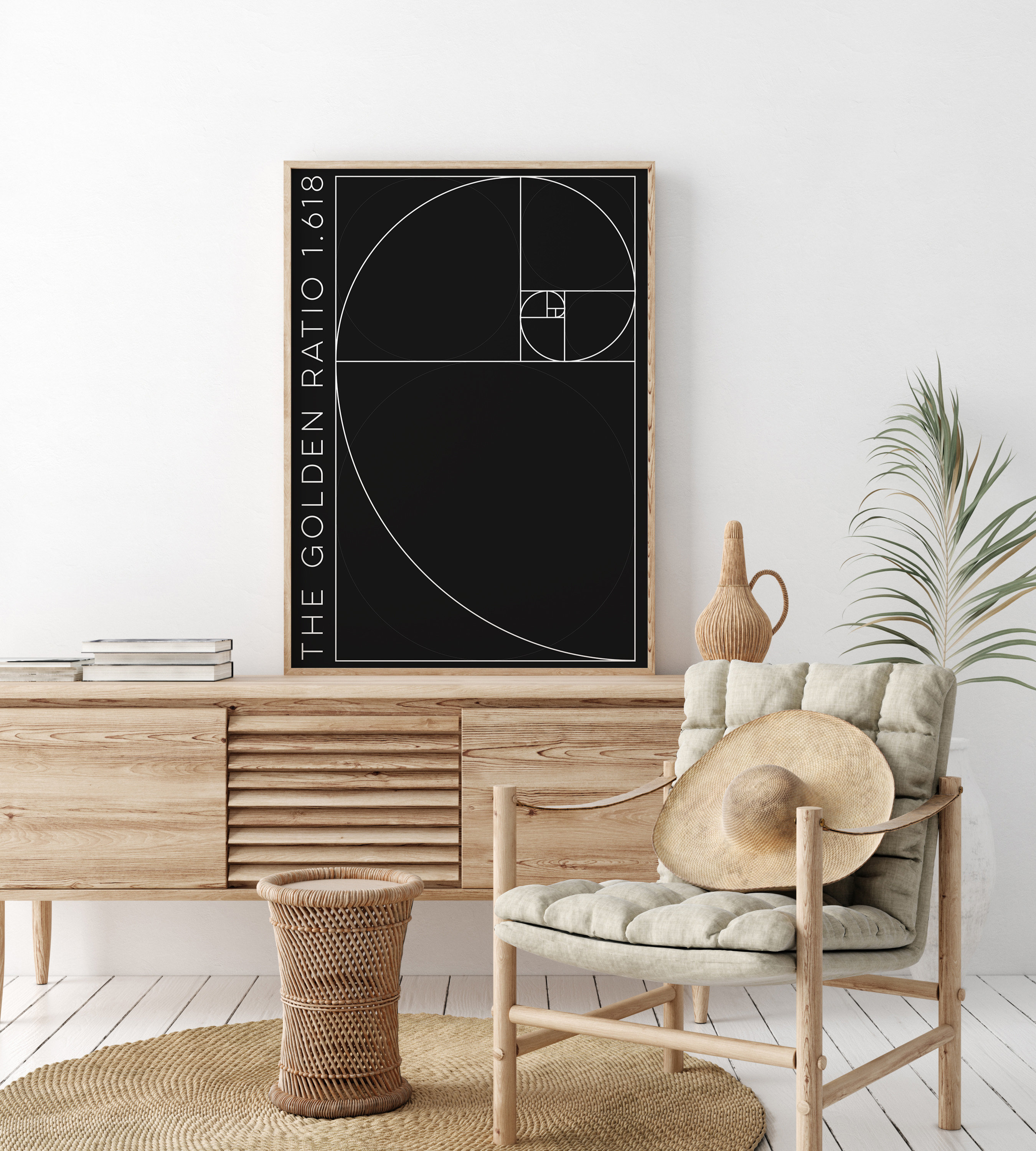 Golden Ratio Print, Fibonacci Spiral Poster, Fibonacci Sequence Wall ...