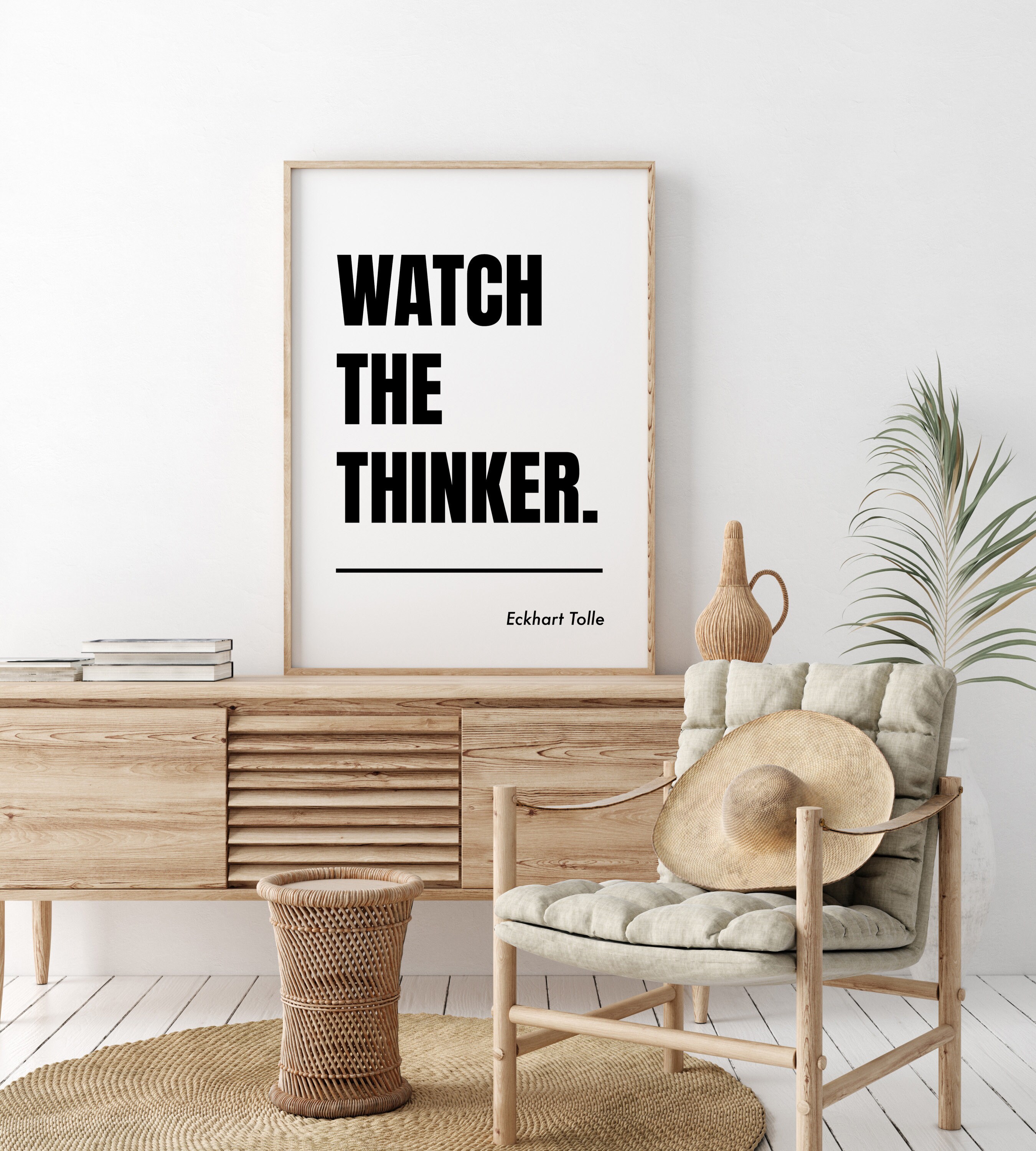 Eckhart Tolle Quote Print, Minimalist Wall Art, Bedroom Quote Art ...