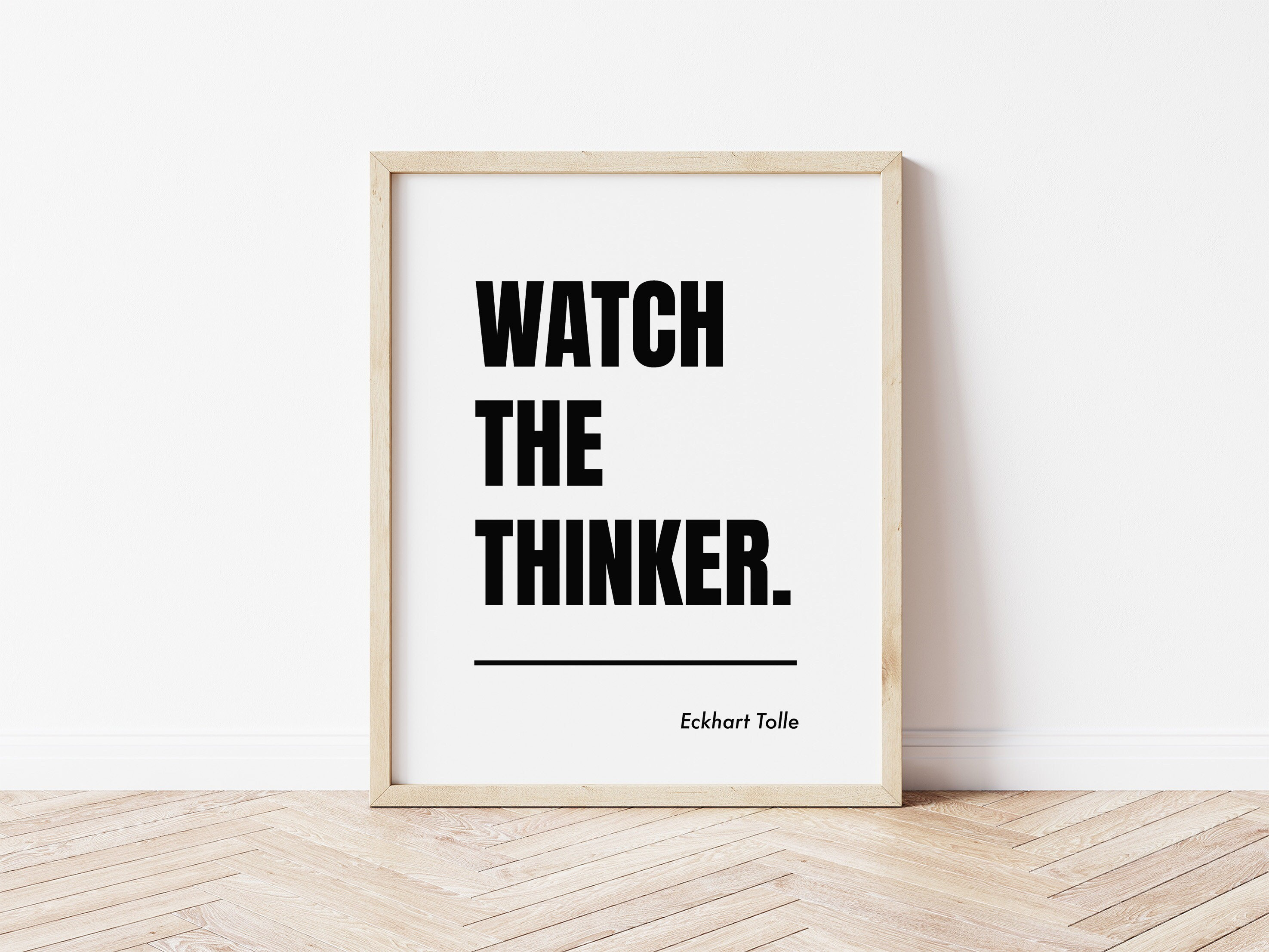 Eckhart Tolle Quote Print, Minimalist Wall Art, Bedroom Quote Art ...
