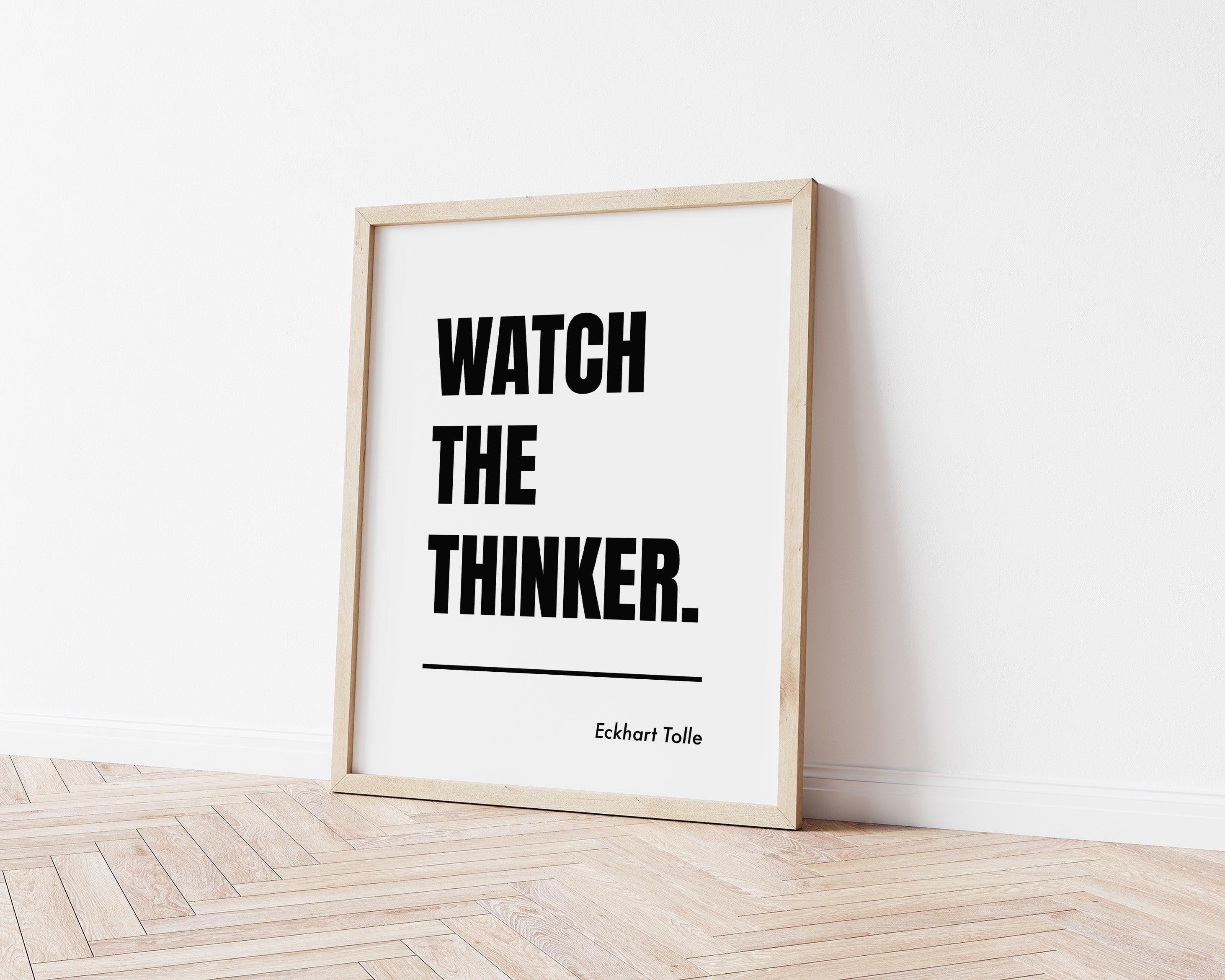 Eckhart Tolle Quote Print, Minimalist Wall Art, Bedroom Quote Art ...