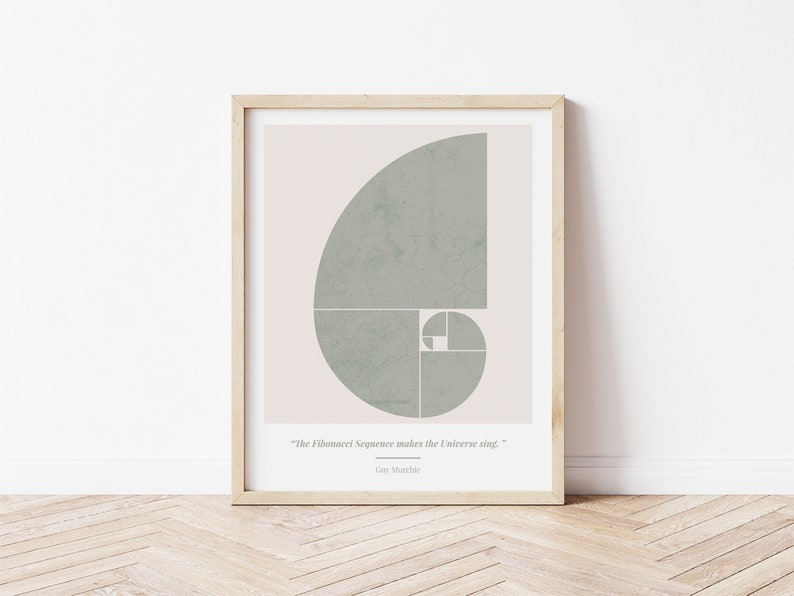 Golden Ratio Quote Print - Fibonacci Spiral Poster - Fibonacci Sequence ...