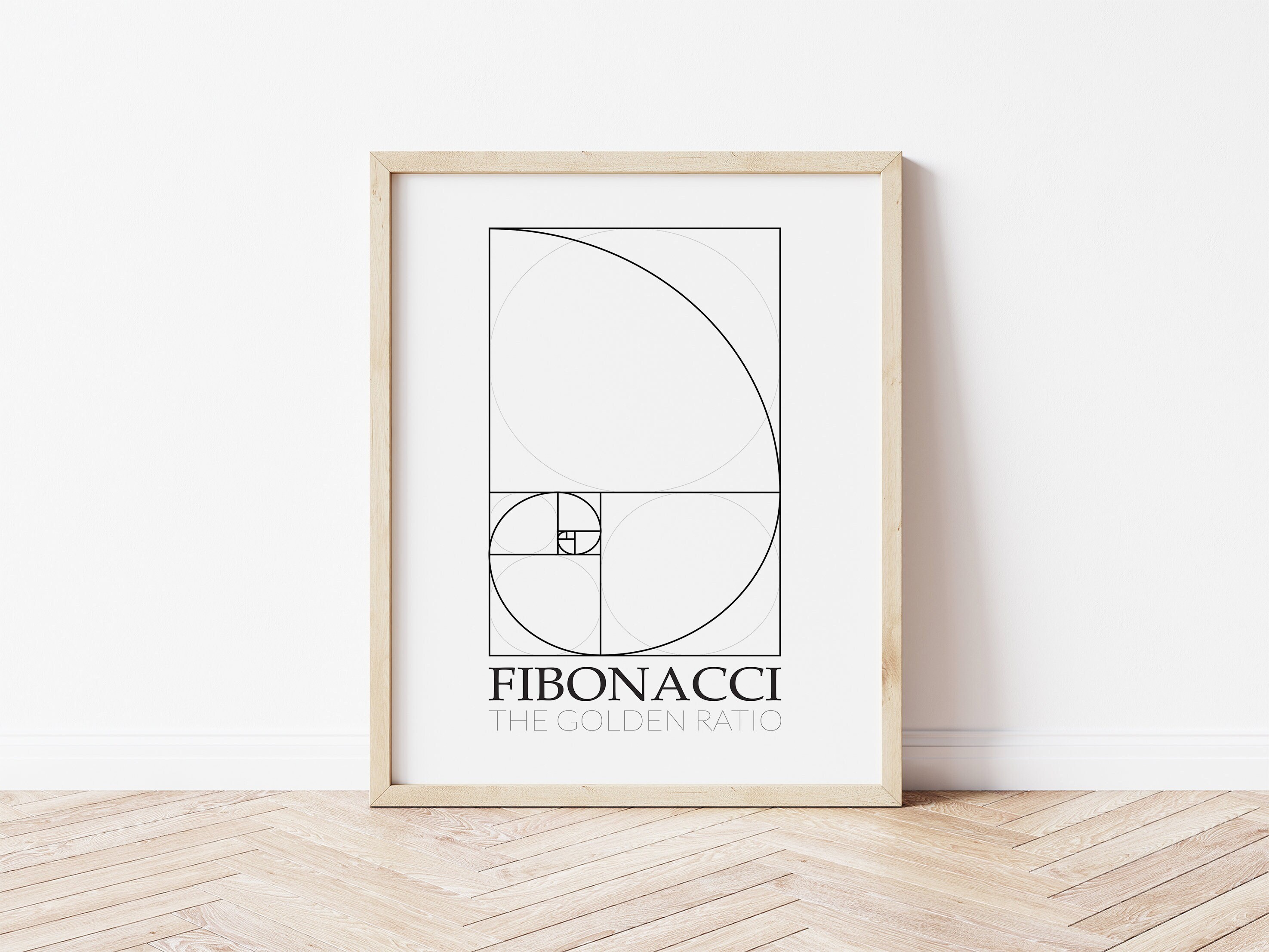 Golden Ratio Print, Fibonacci Spiral Poster, Fibonacci Sequence Wall ...