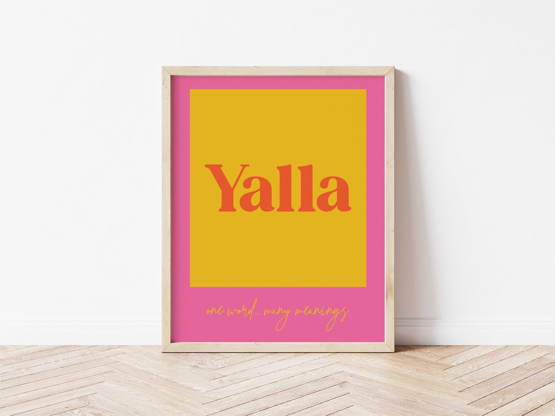 Arabic Yalla Print, Funky Poster, Urban Wall Art, Bold Color Print ...