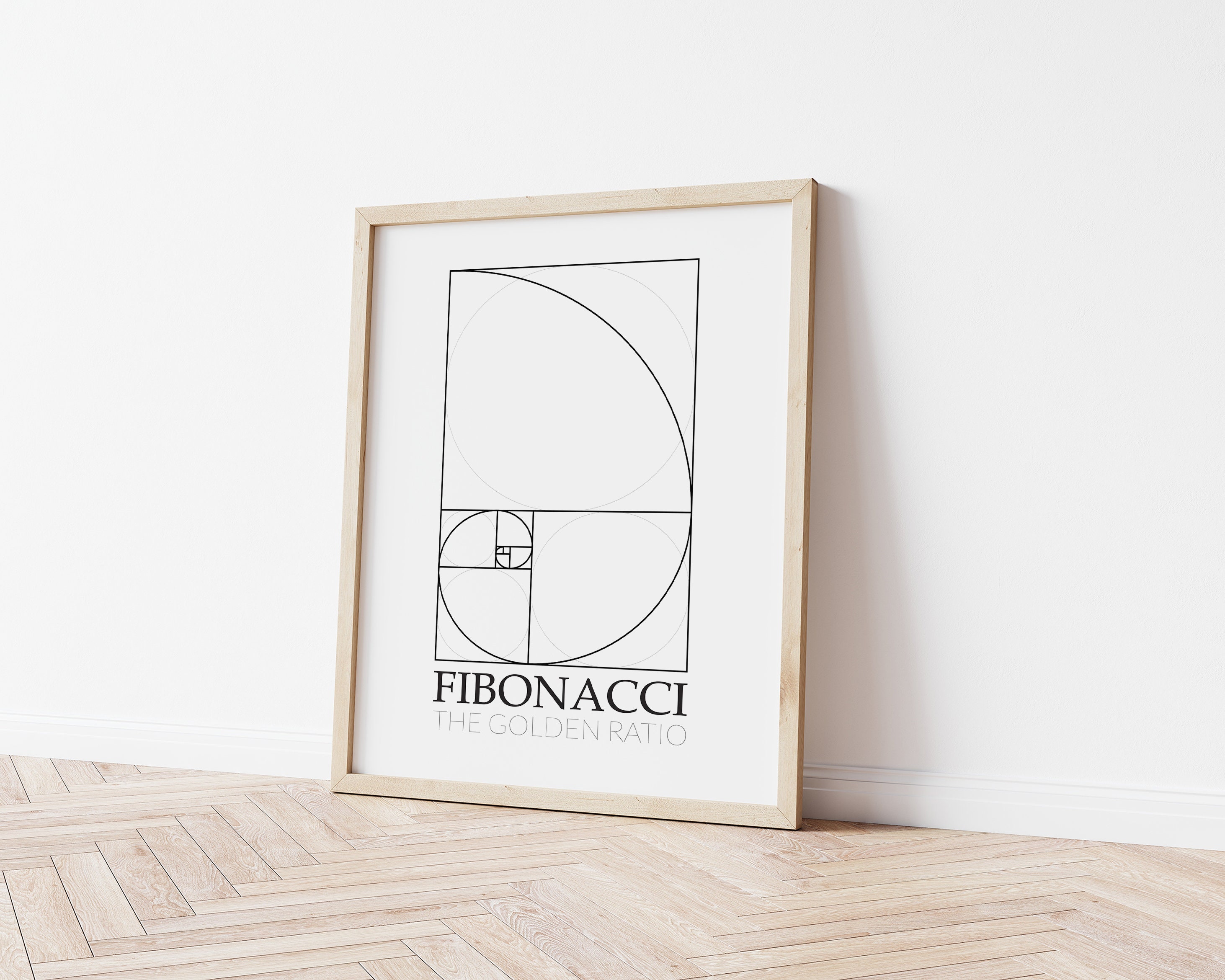 Golden Ratio Print, Fibonacci Spiral Poster, Fibonacci Sequence Wall ...