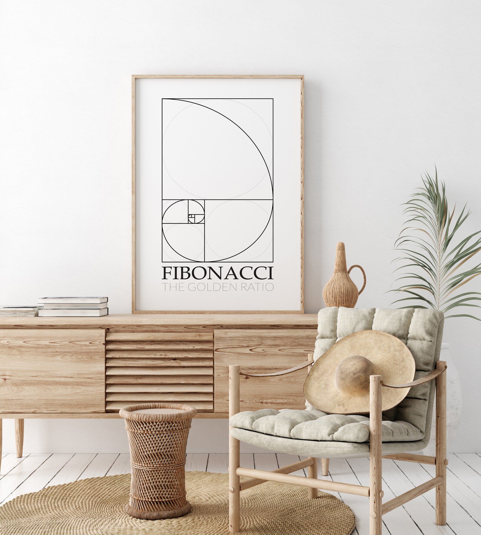 Golden Ratio Print, Fibonacci Spiral Poster, Fibonacci Sequence Wall ...