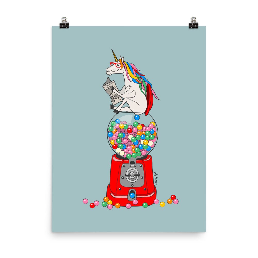 Unicorn Gumball Poop Poster - Etsy Australia