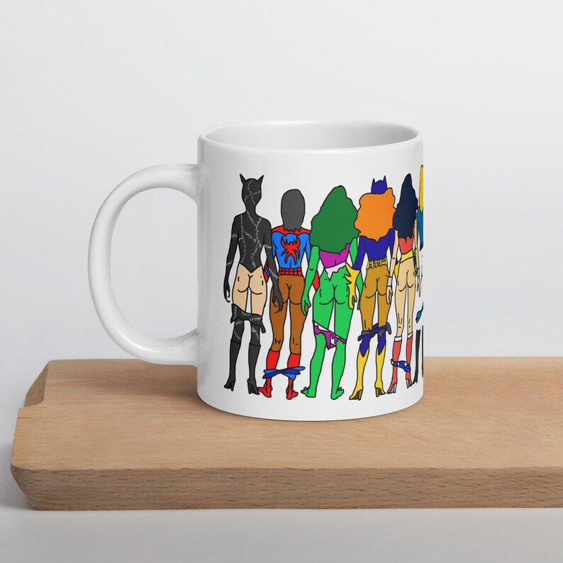 Superhero Girls Mooning Mug: Fan Art Gag Gift - 20 Oz. - Etsy