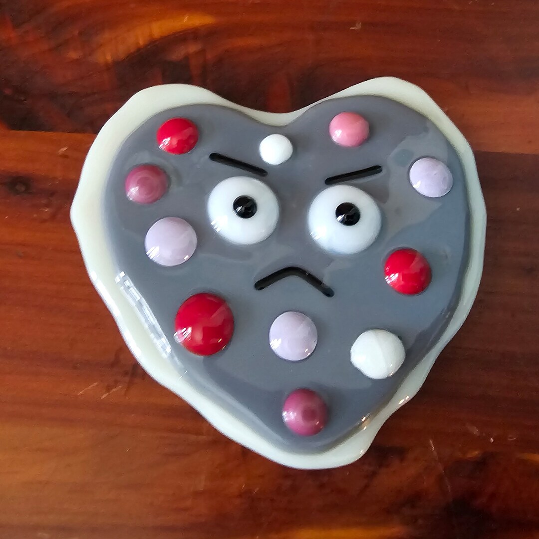 Fused Glass Cookie Magnet W/face - Etsy